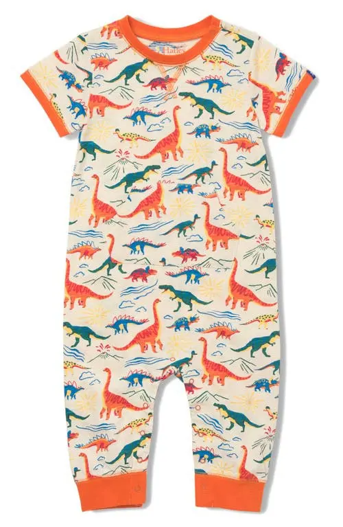 HATLEY Dino Print Cotton Romper - White Smoke