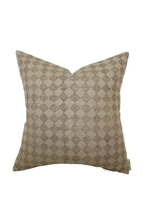LINEN & JAMES Dane Checkered Diamond Pillow Cover - Brown