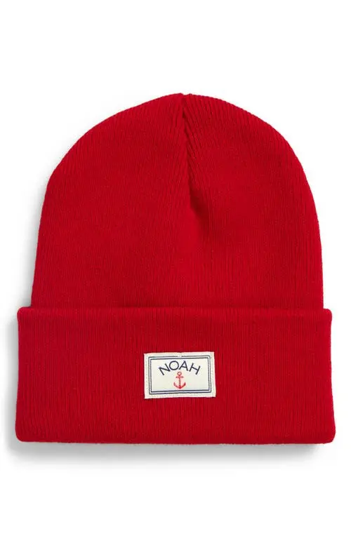 NOAH Anchor Logo Beanie - Red