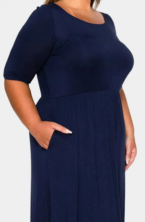 L I V D Eva Jersey Maxi Dress - Navy