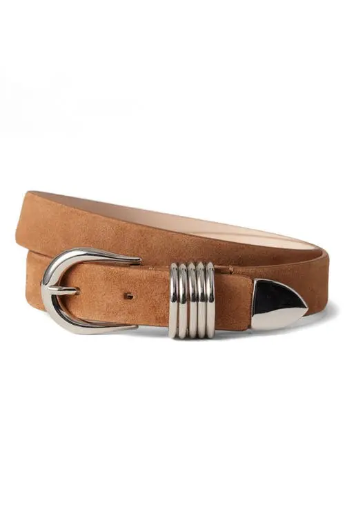 DEHANCHE Hollyhock Suede Belt - Caramel Suede/silver