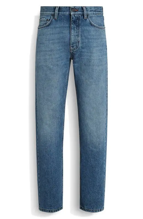 Zegna Slim Straight-leg Jeans - Navy Solid