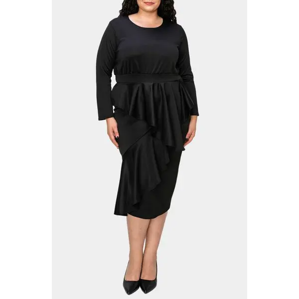 L I V D Alexandra Ruffle Body-con Dress - Black