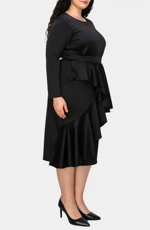 L I V D Alexandra Ruffle Body-con Dress - Black