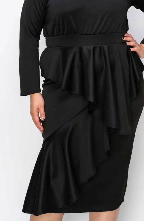 L I V D Alexandra Ruffle Body-con Dress - Black