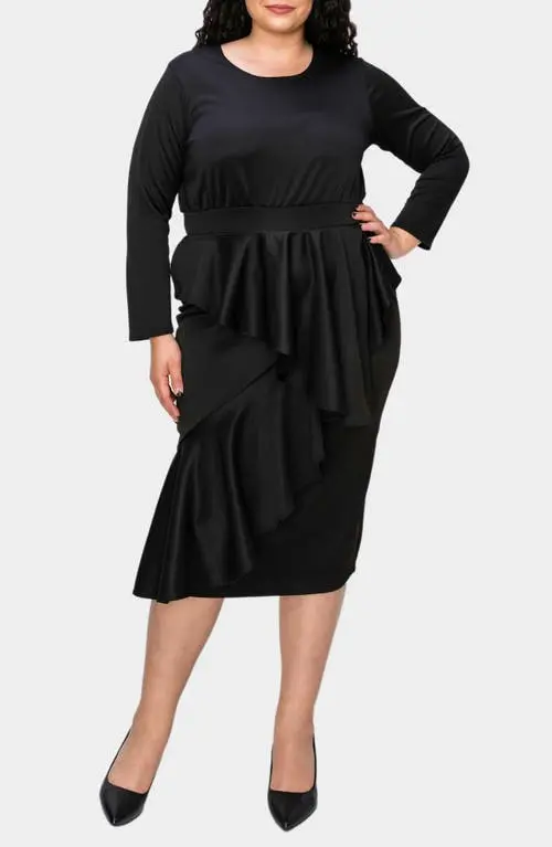 L I V D Alexandra Ruffle Body-con Dress - Black