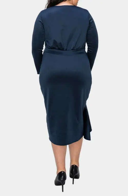L I V D Alexandra Ruffle Body-con Dress - Navy