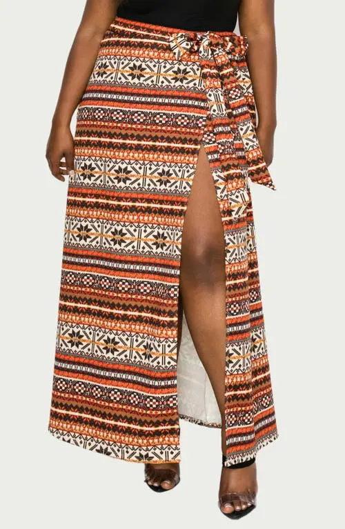 L I V D Ari Wrap Maxi Skirt - Rust