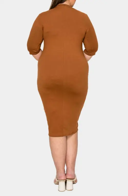 L I V D Mona Midi Dress - Cognac