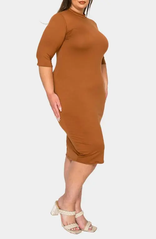 L I V D Mona Midi Dress - Cognac
