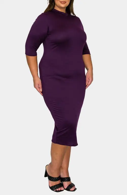 L I V D Mona Midi Dress - Eggplant