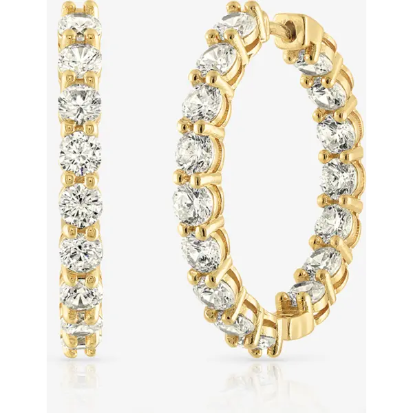 Ben Oni Inside Out Cz Hoop Earrings - Gold