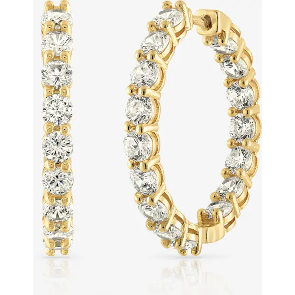 Ben Oni Inside Out Cz Hoop Earrings - Gold