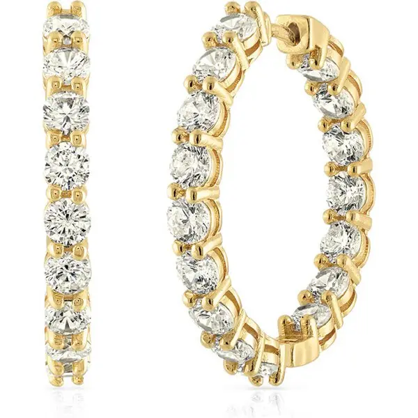 Ben Oni Inside Out Cz Hoop Earrings - Gold