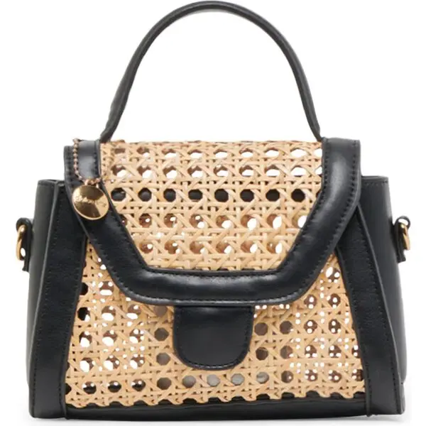 Dolce Vita Tropez Wicker Top Handle Bag - Black