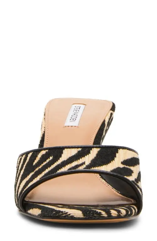 Steve Madden Seleste Wedge Slide Sandal - Zebra Raffia