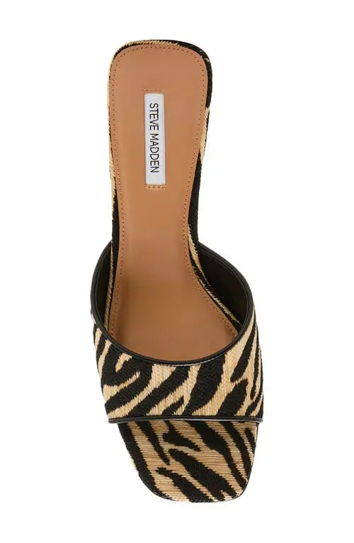 Steve Madden Seleste Wedge Slide Sandal - Zebra Raffia