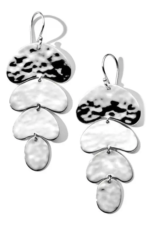 Ippolita Classico Crinkle Organic Shape 4-tier Earrings - Silver
