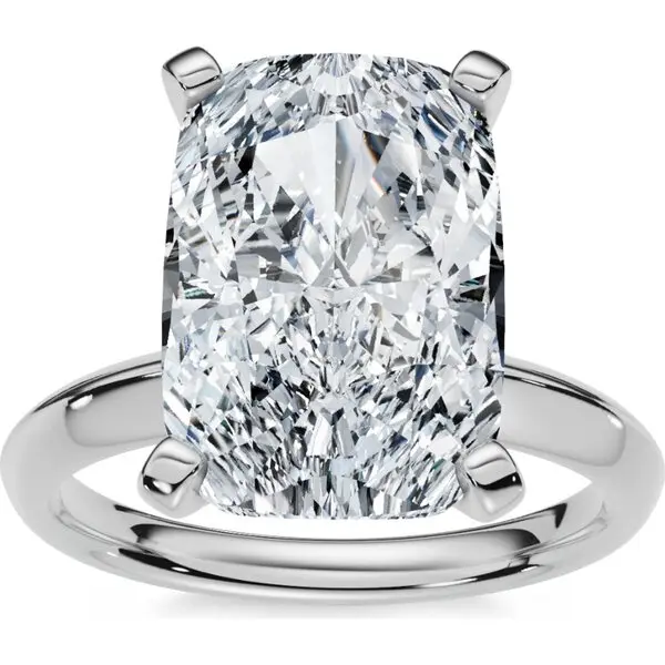 BLISS DIAMOND 5ct Cushion Solitaire Lab Grown Diamond Ring - 14k White Gold