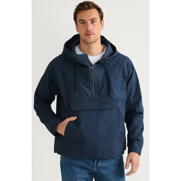 LANDS' END Ripstop Anorak - Tonal Navy
