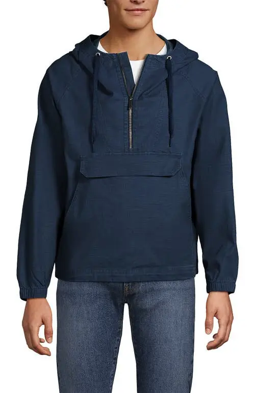 LANDS' END Ripstop Anorak - Tonal Navy