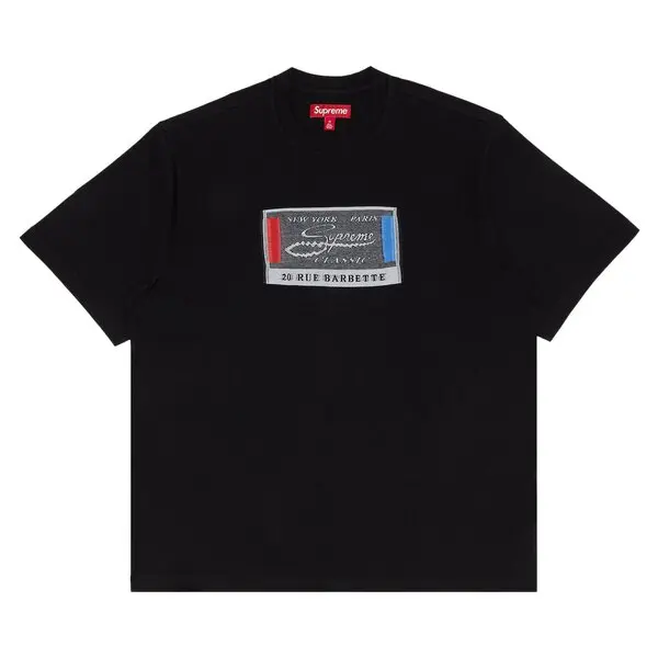 Supreme Intarsia Label Short-sleeve Top - Black