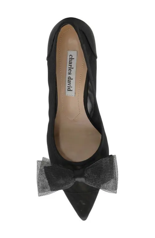 CHARLES DAVID Averna Pointed Cap-toe Pumps