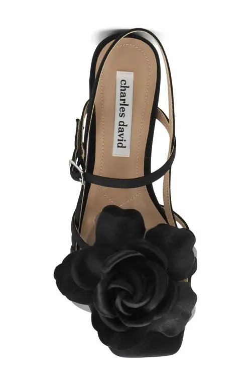 CHARLES DAVID Deb Slingback Mary Jane Sandal - Black