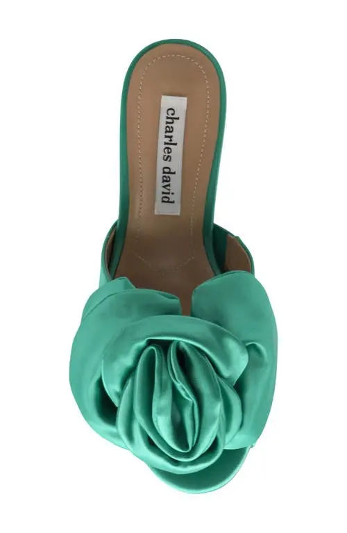 CHARLES DAVID Kimchi Floral Satin Sandal - Spring Green
