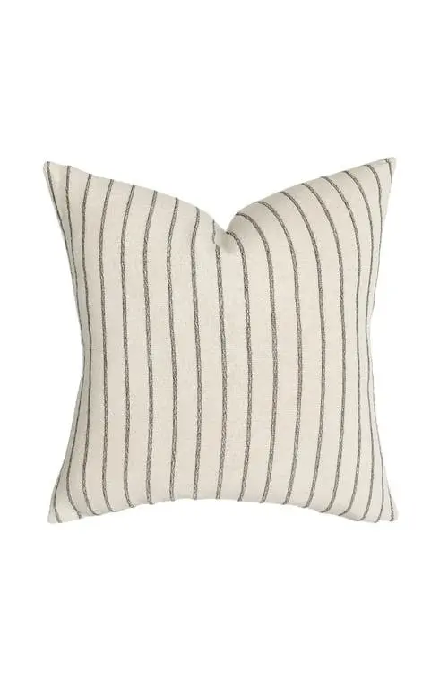 LINEN & JAMES Walker Natural Black Stripe Pillow Cover - Cream