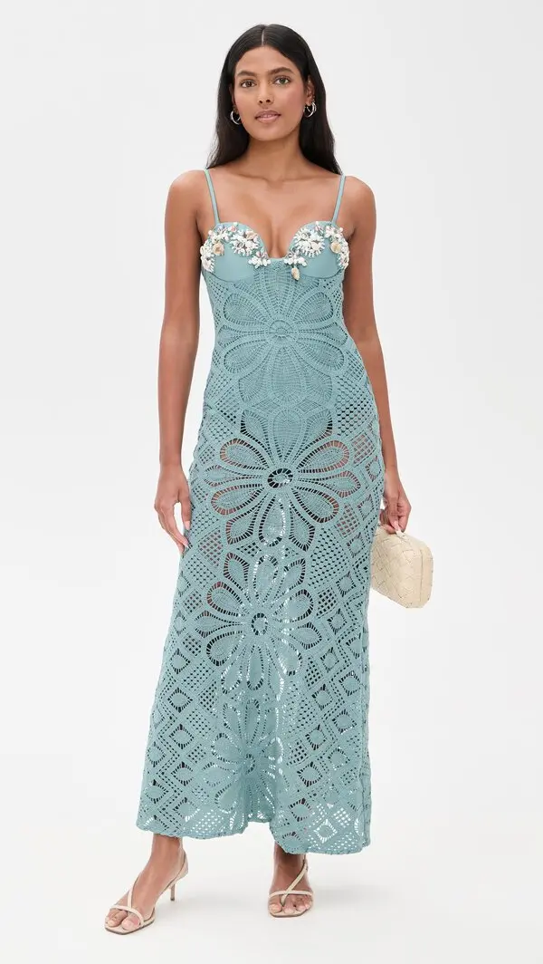 green emerald velvet dress 3D Camellia Crochet Beach Cover Up Dress – FAIRY SEASON