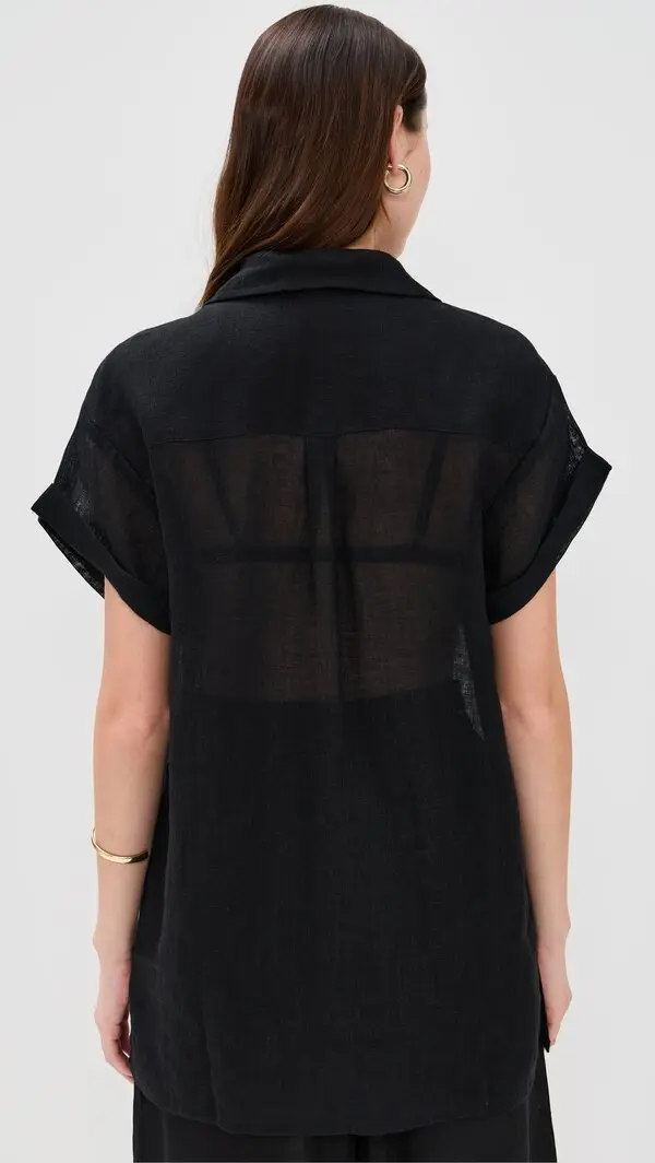 VITAMIN A Playa Pocket Blouse - Black