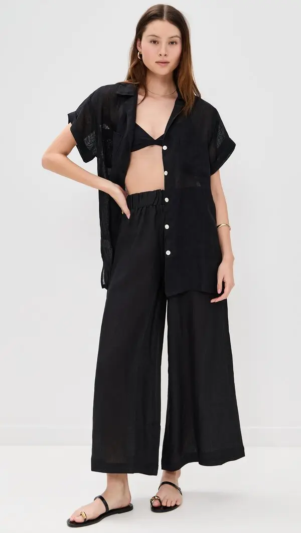 VITAMIN A Playa Pocket Blouse - Black