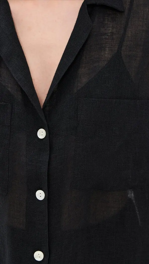 VITAMIN A Playa Pocket Blouse - Black