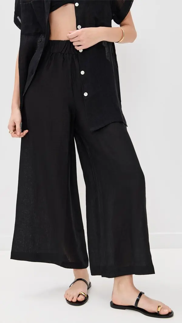 VITAMIN A Tallows Wide-leg Pants - Black