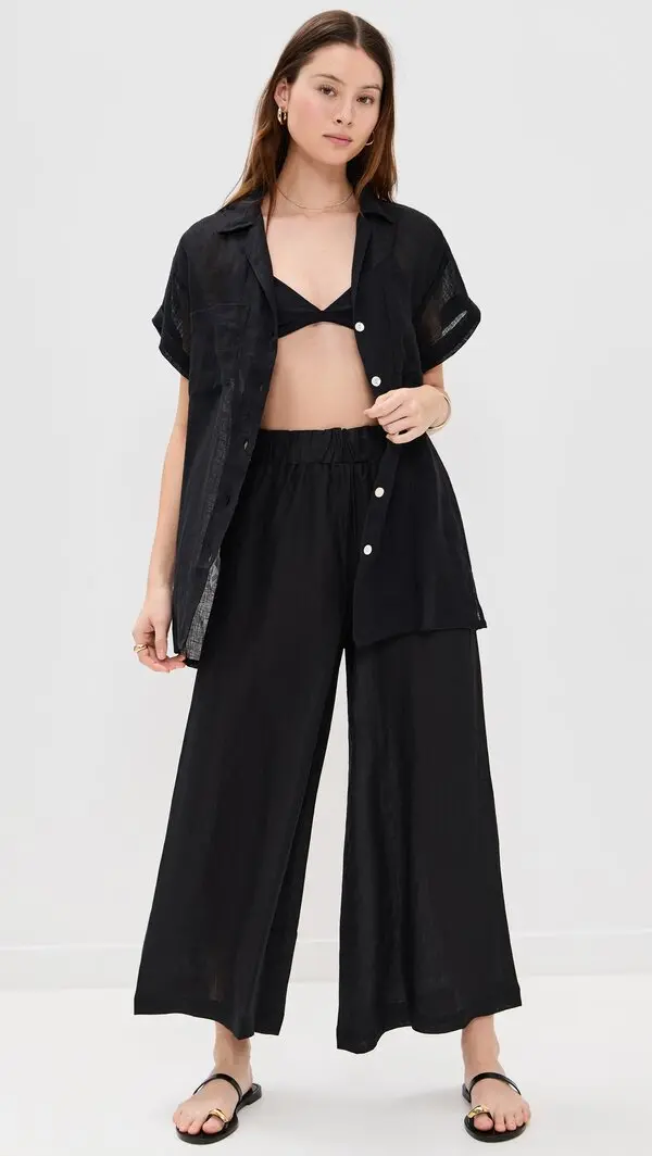 VITAMIN A Tallows Wide-leg Pants - Black