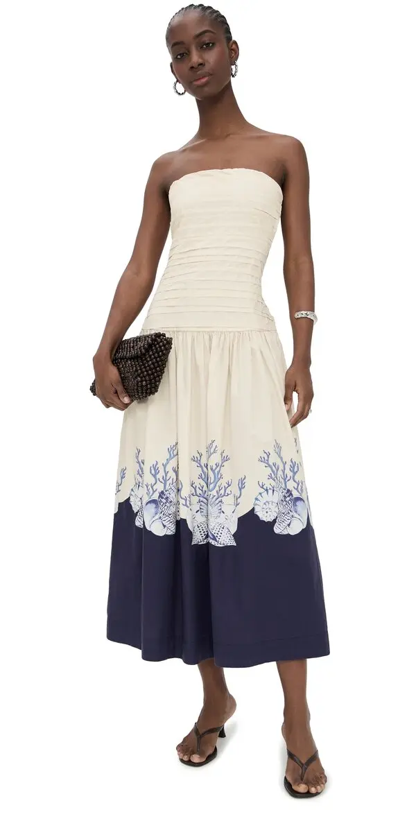 Carolina K Malla Strapless Midi Dress