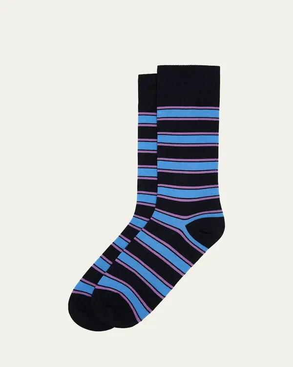 Paul Smith Madison Stripe Crew Socks - Navy