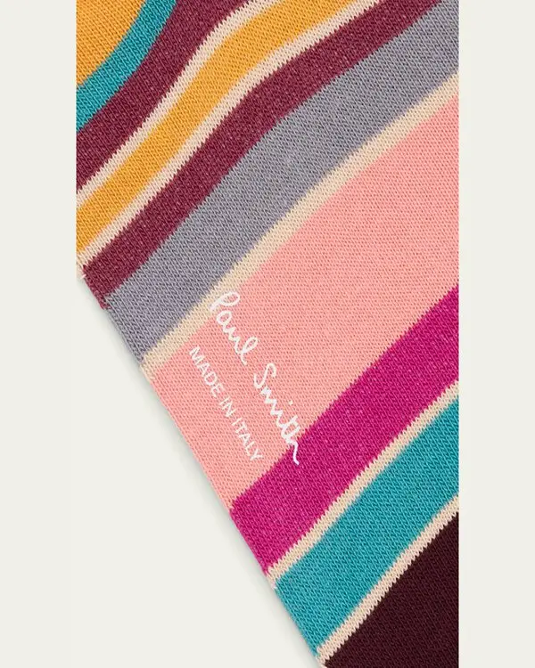 Paul Smith Joao Odd Stripe Crew Socks - Yellow