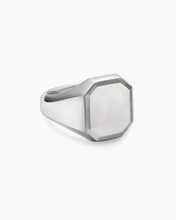 David Yurman Streamline® Signet Ring In Sterling Silver With Diamonds - All Sterling Silver