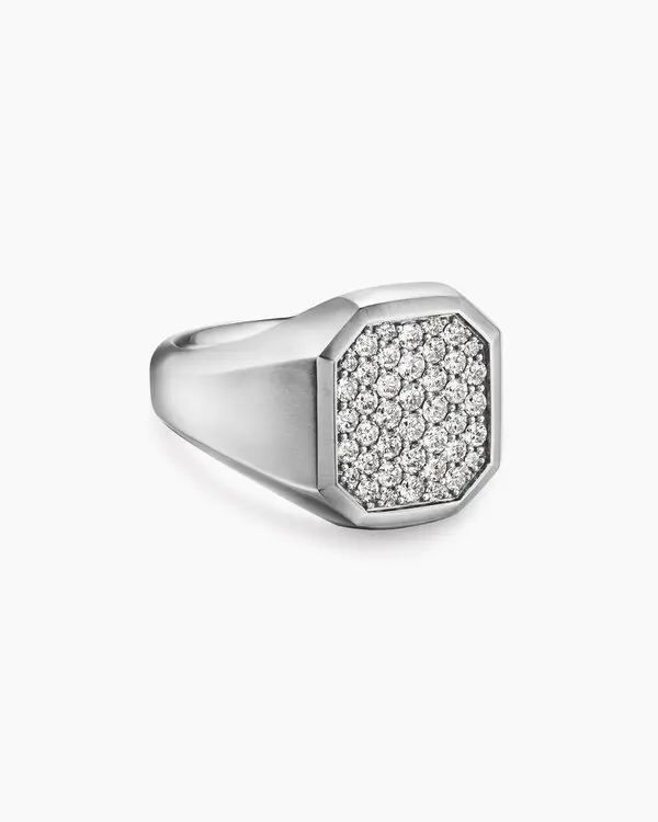 David Yurman Streamline® Signet Ring In Sterling Silver With Onyx - Diamond
