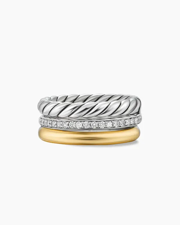 David Yurman Dy Mercer® Three Row Ring - Diamond