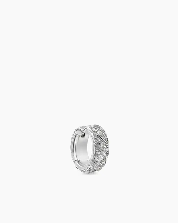 David Yurman Sculpted Cable Hoop Earring With Diamonds - Diamond