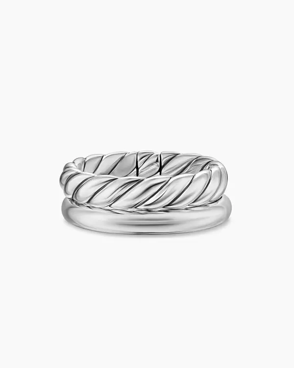 David Yurman Dy Mercer Two Row Ring - All Sterling Silver