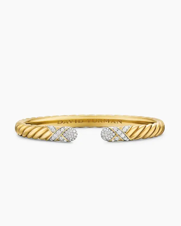 David Yurman Sculpted Cable X Cuff Bracelet - Diamond