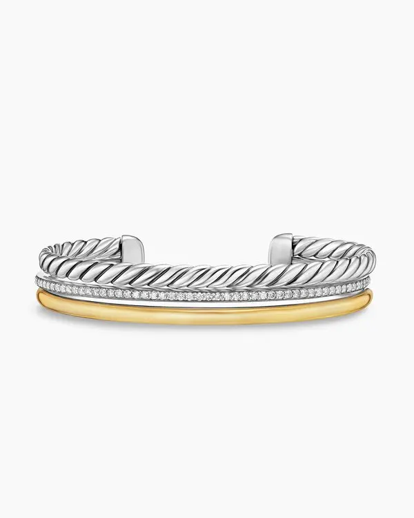 David Yurman Dy Mercer® Three Row Cuff Bracelet - Diamond