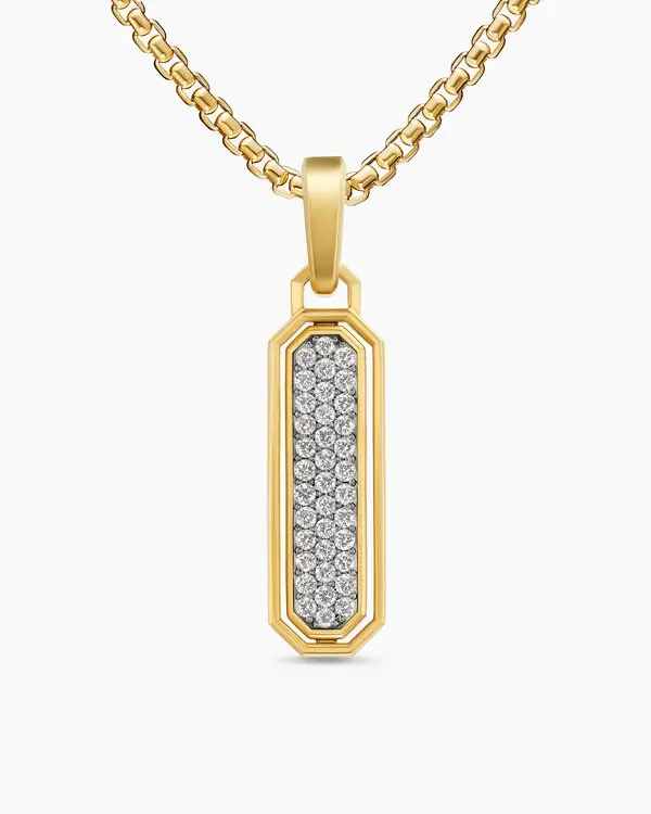 David Yurman Streamline® Inlay Amulet In 18k Yellow Gold With Onyx And - Black Onyx/diamonds