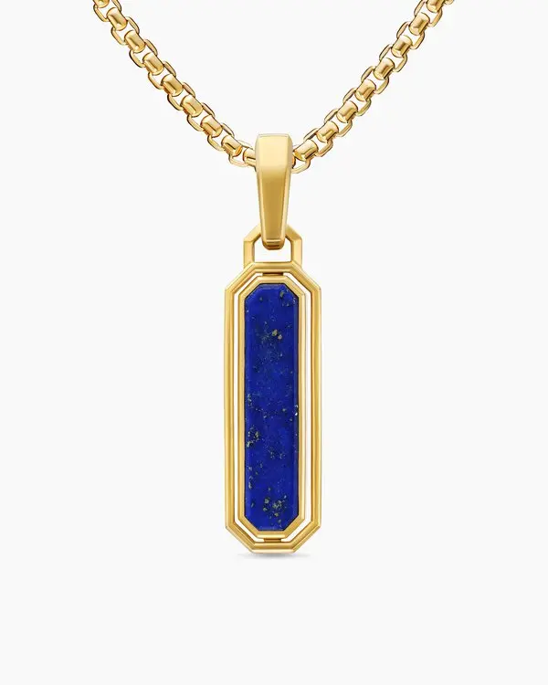David Yurman Streamline® Inlay Amulet In 18k Yellow Gold With Onyx And - Black Onyx/lapis