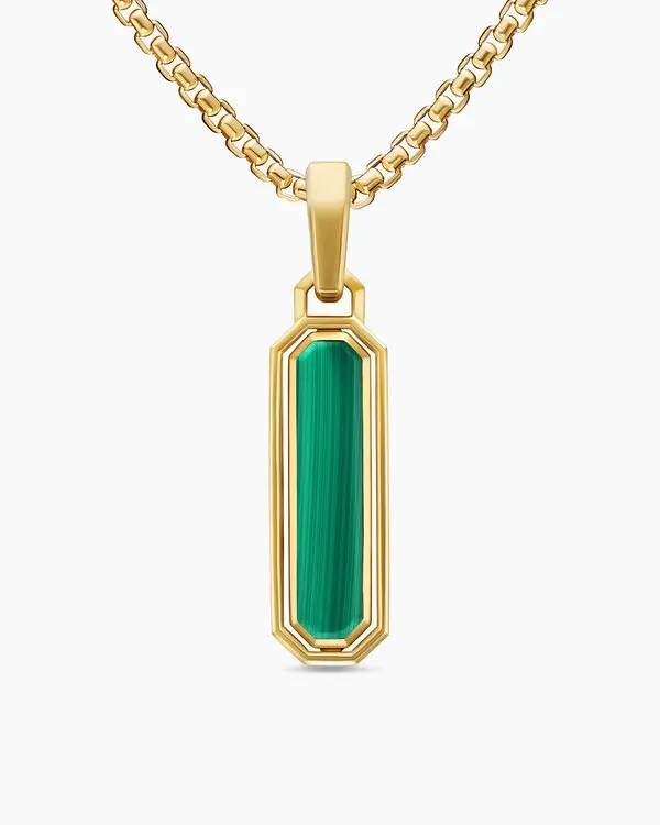 David Yurman Streamline® Inlay Amulet In 18k Yellow Gold With Onyx And - Black Onyx/malachite