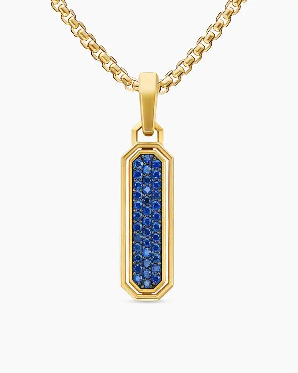 David Yurman Streamline® Inlay Amulet In 18k Yellow Gold With Onyx And - Lapis Lazuli